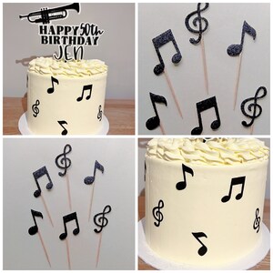 Musical Notes Cake Toppers, Music Notes Topper, Treble Clef, Quaver ...