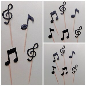 Musical Notes Cake Toppers, Music Notes Topper, Treble Clef, Quaver ...