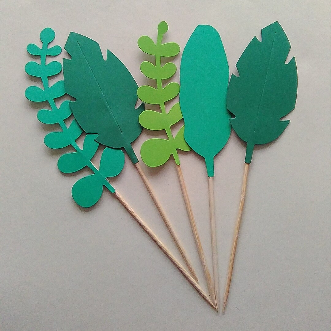 Leaf cake topper, Large leaves cake toppers, Jungle leaves, Safari ...