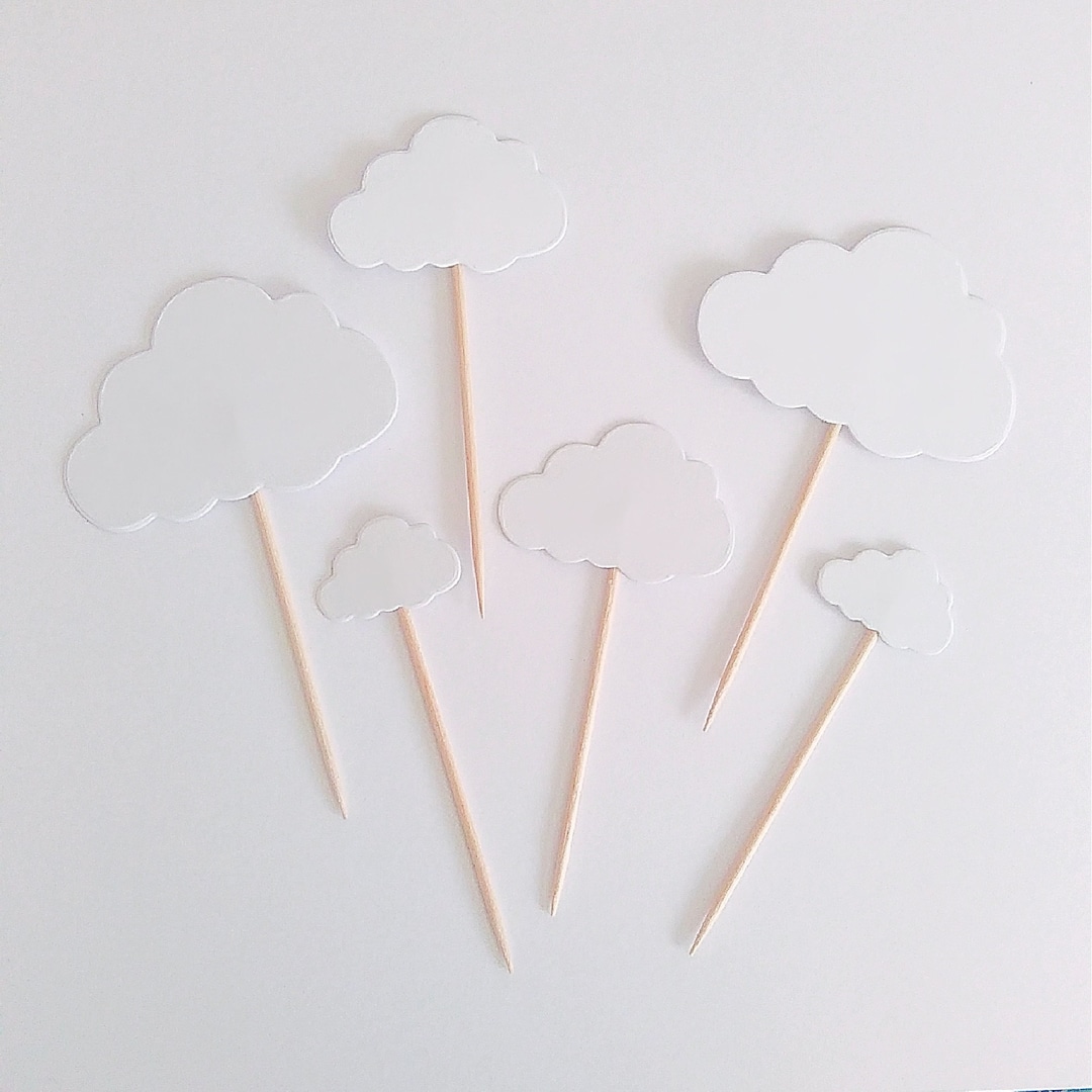 Cloud Cupcake Toppers, Mixed Cloud Cupcake Toppers, Cloud Toppers ...