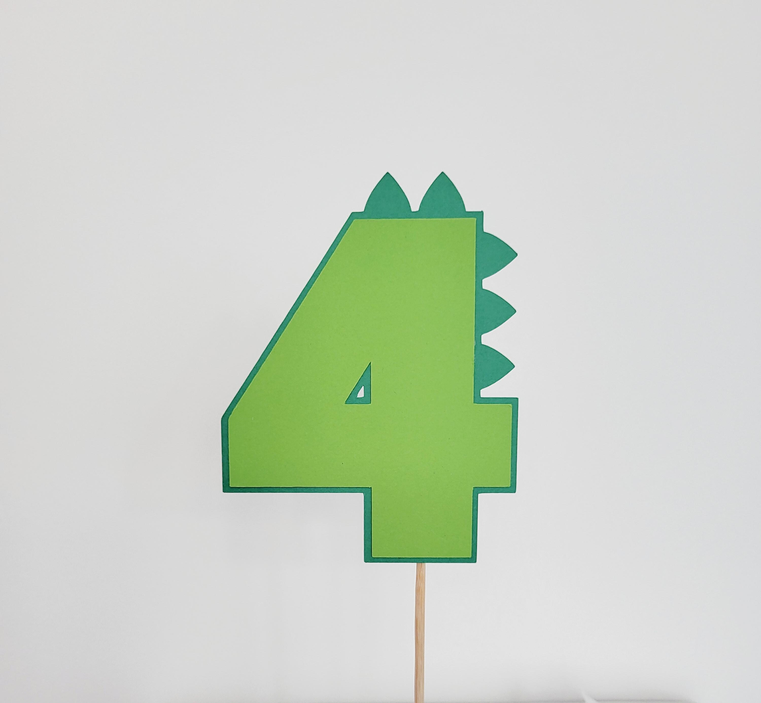 Dinosaur Number Cake Topper, Dinosaur Party Cake Topper, Number 1-9 ...