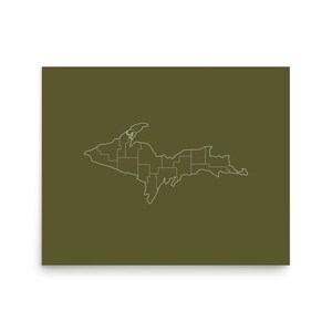 UPPER PENINSULA Map Print - Etsy
