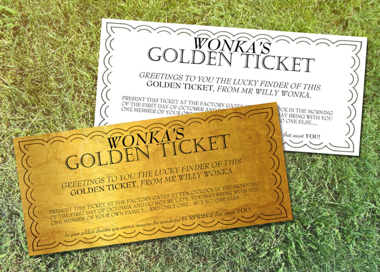 Willy Wonka Golden Ticket INSTANT DIGITAL DOWNLOAD No Personalization ...