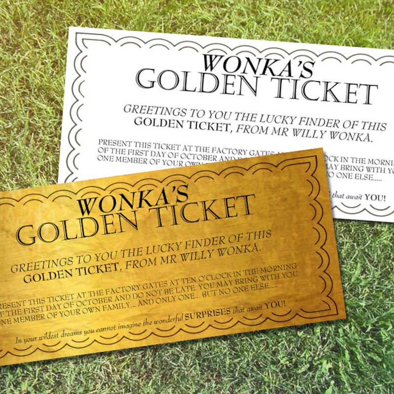 Willy wonkas golden ticket - Etsy.de