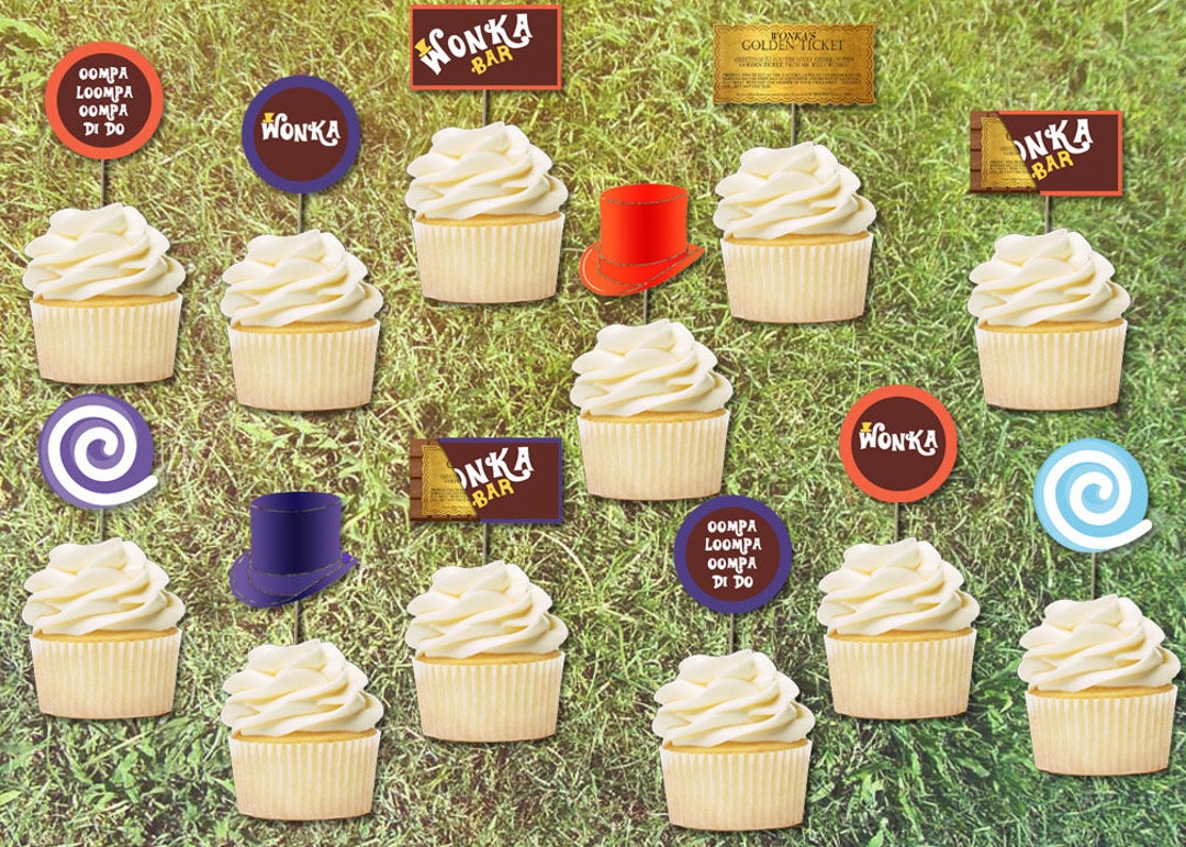Willy Wonka Cupcake Toppers Printable INSTANT DOWNLOAD - Etsy