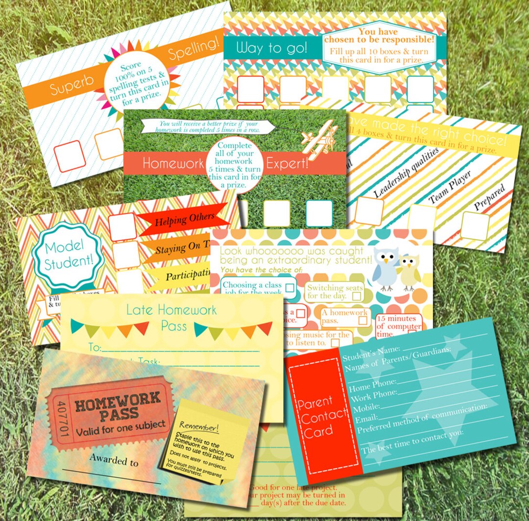 10 Classroom Reward Cards for Teachers, Printable / Instant Download - Etsy