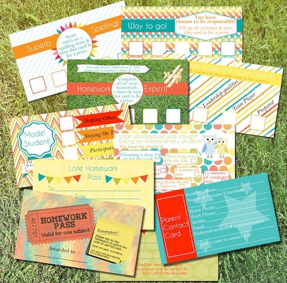 10 Classroom Reward Cards for Teachers Printable / Instant - Etsy