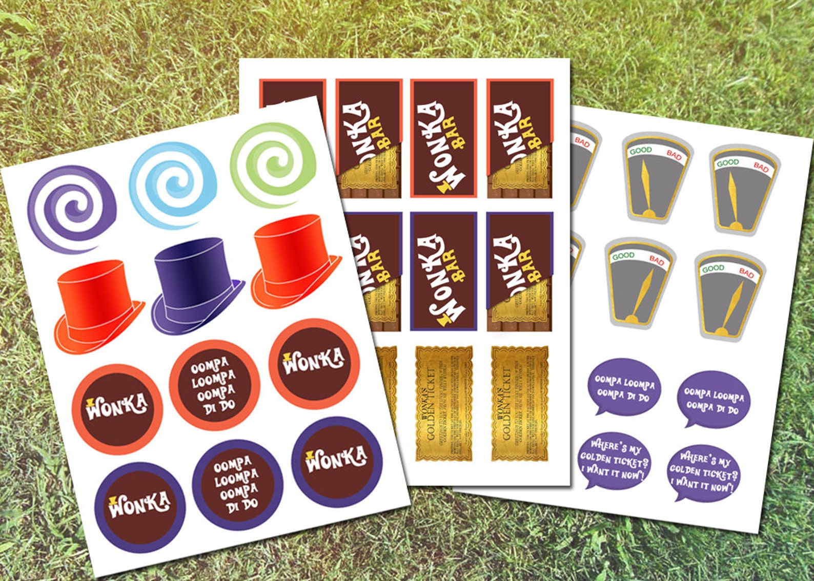 Willy Wonka Cupcake Toppers Printable INSTANT DOWNLOAD - Etsy