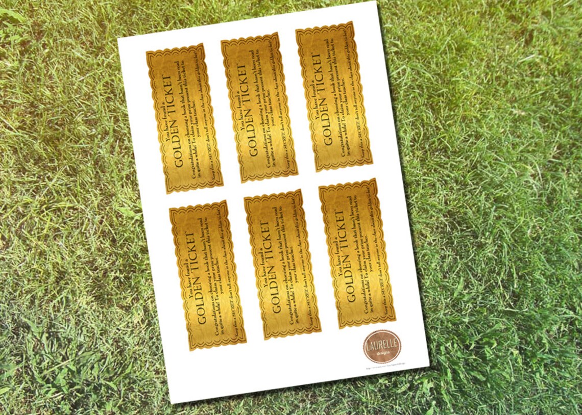 Golden Ticket Class Reward for Teachers Printable INSTANT - Etsy Australia