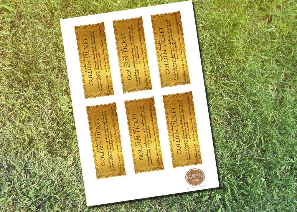 Golden Ticket Class Reward for Teachers, Printable INSTANT DOWNLOAD - Etsy