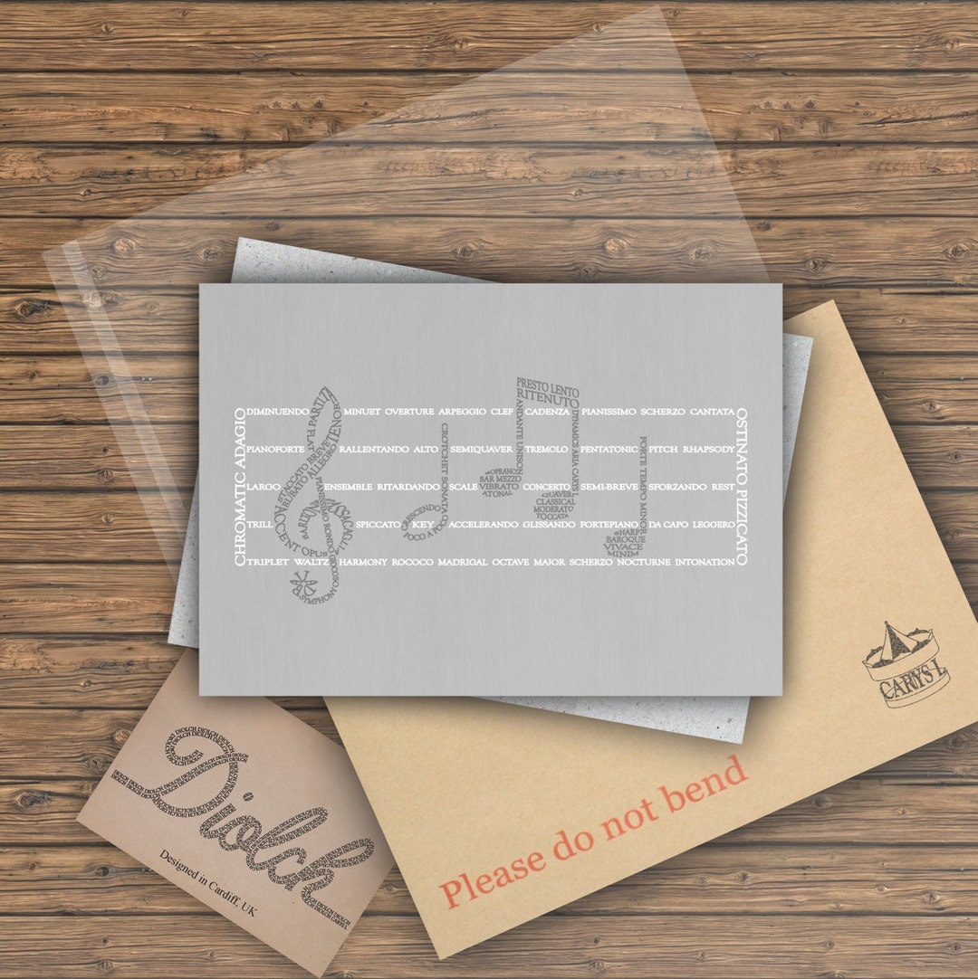 A4 Music Notes Print Designed From Musical Terminology. for Music Room ...