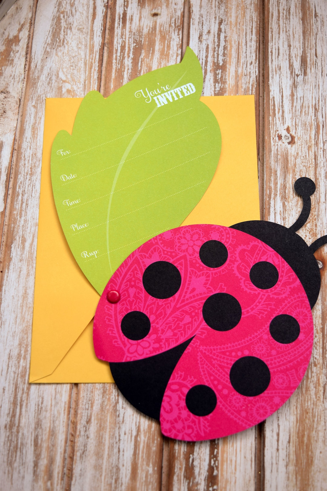 Ladybug Birthday Invitation Card, Set of Invitation Cards, Ladybug ...
