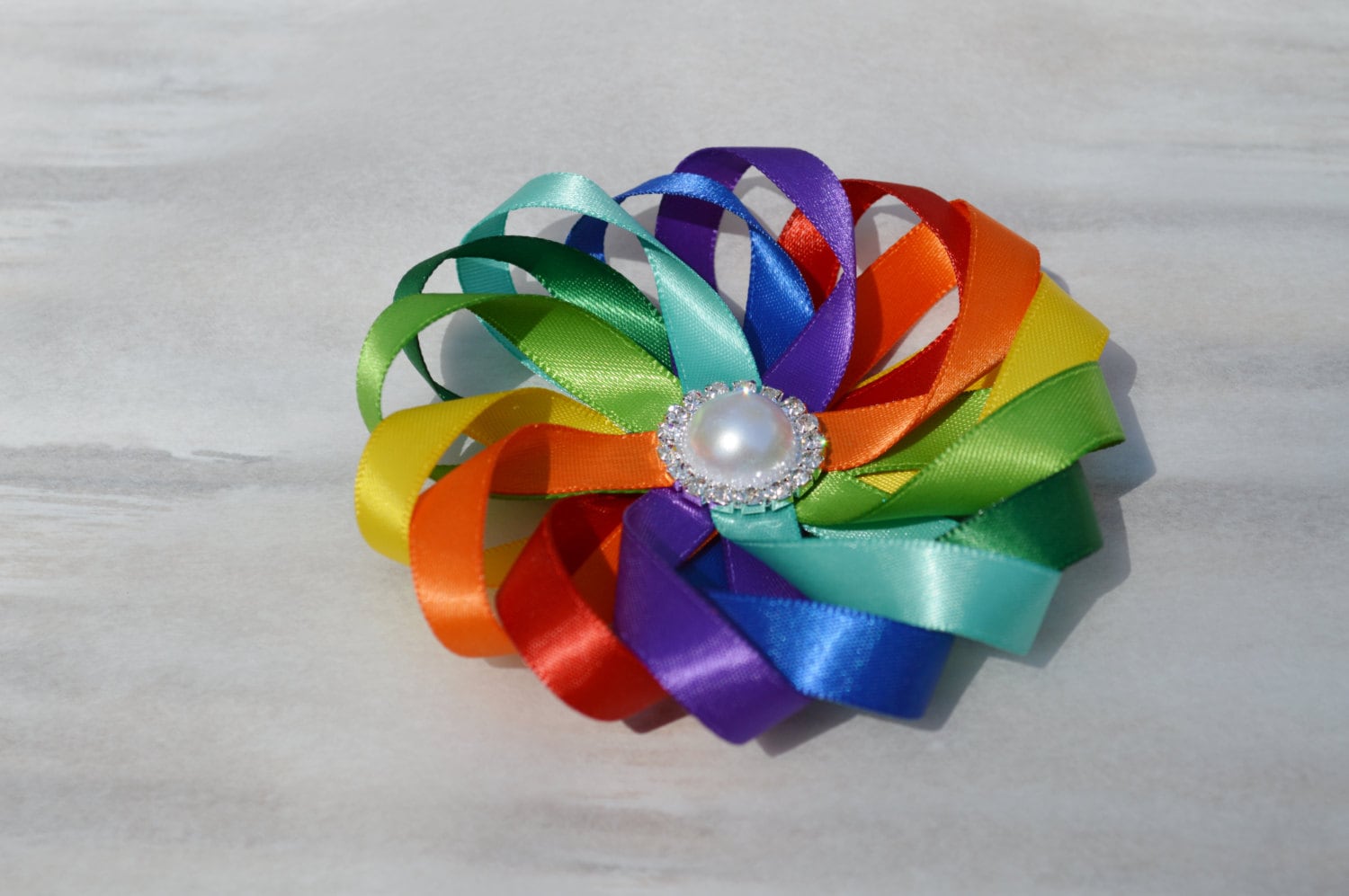 Rainbow Hair Clip Rainbow Hair Bow Rainbow Flower for Hair - Etsy