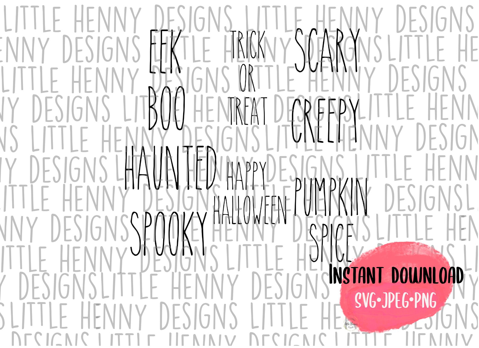 Halloween svg rae dunn svg rae dunn inspired words svg | Etsy