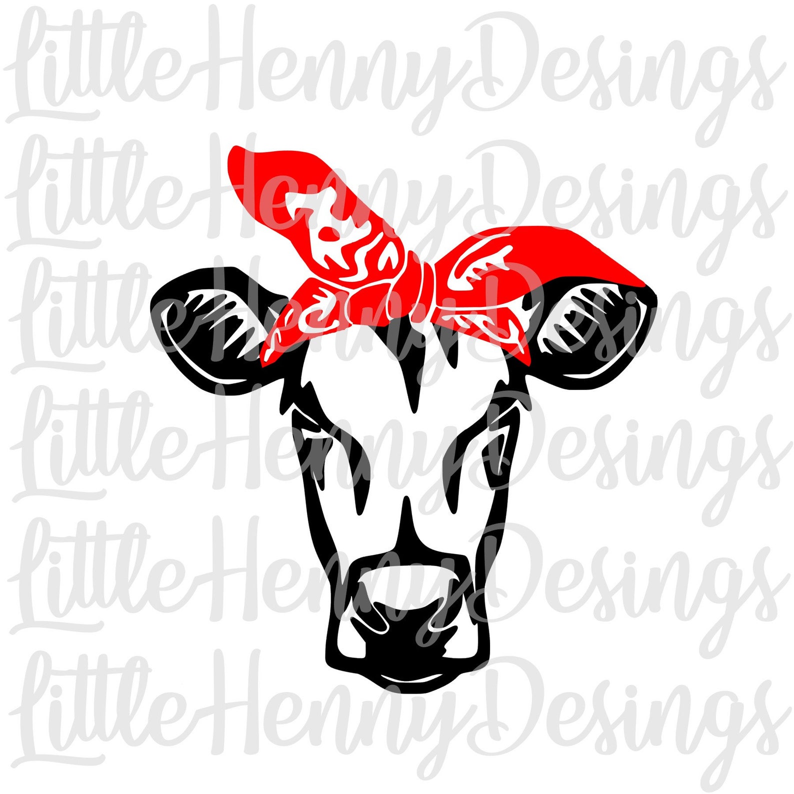 Cow Svg,cow With Bandana Svg, Headband Cow, Svg Files, Svg File for ...