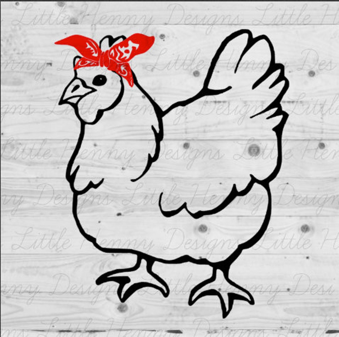 Chicken Svg, Chicken Bandana Svg, Hen, Cut File Farm Animal, BUY 3 GET ...