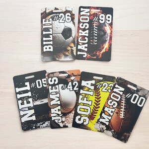 Sports Themed Bag Tag. Sports Name Tag, Football Tag, Baseball Tag ...