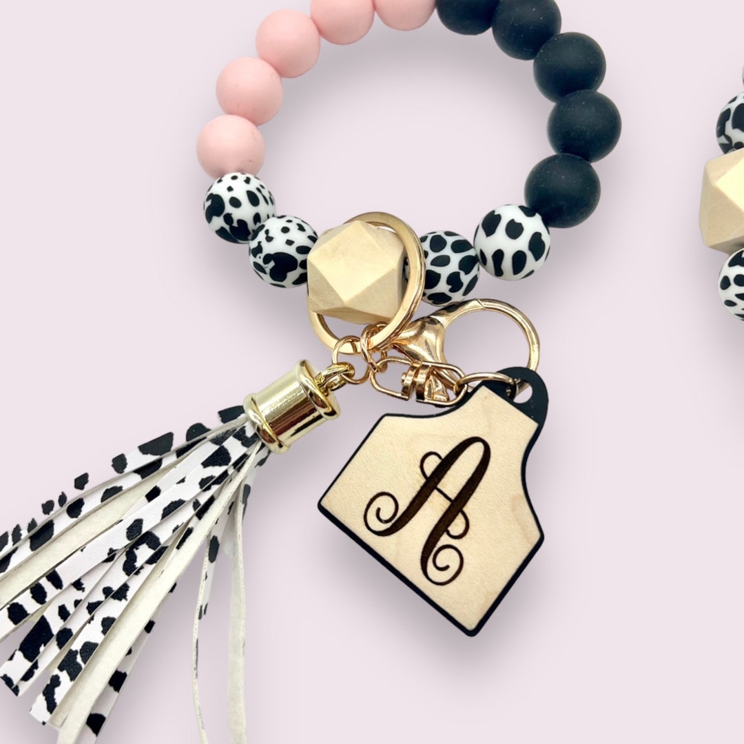Cow Wristlet, Keychain, Cow Print, Personalized - Etsy