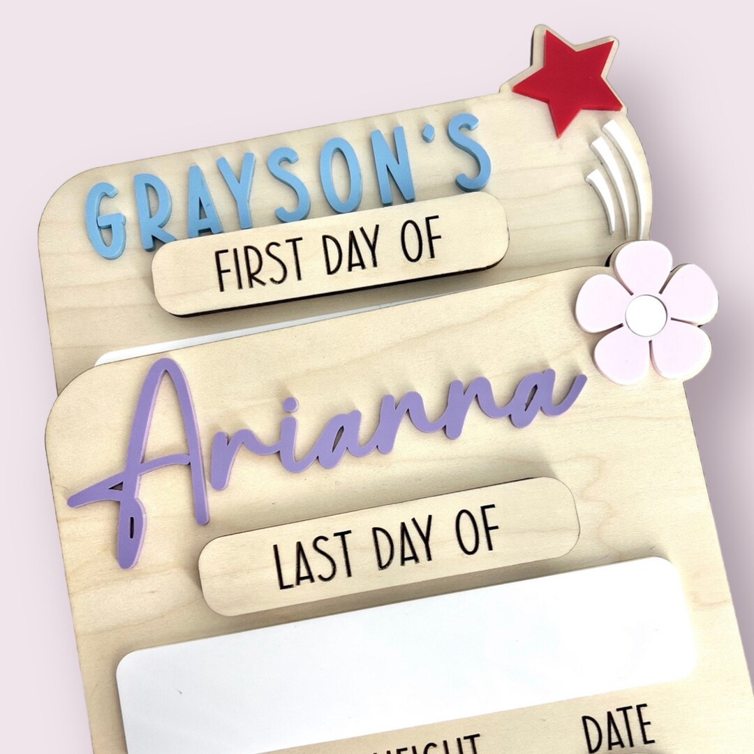 First/last Day of School Sign, Personalized First/last Day Sign, Custom ...
