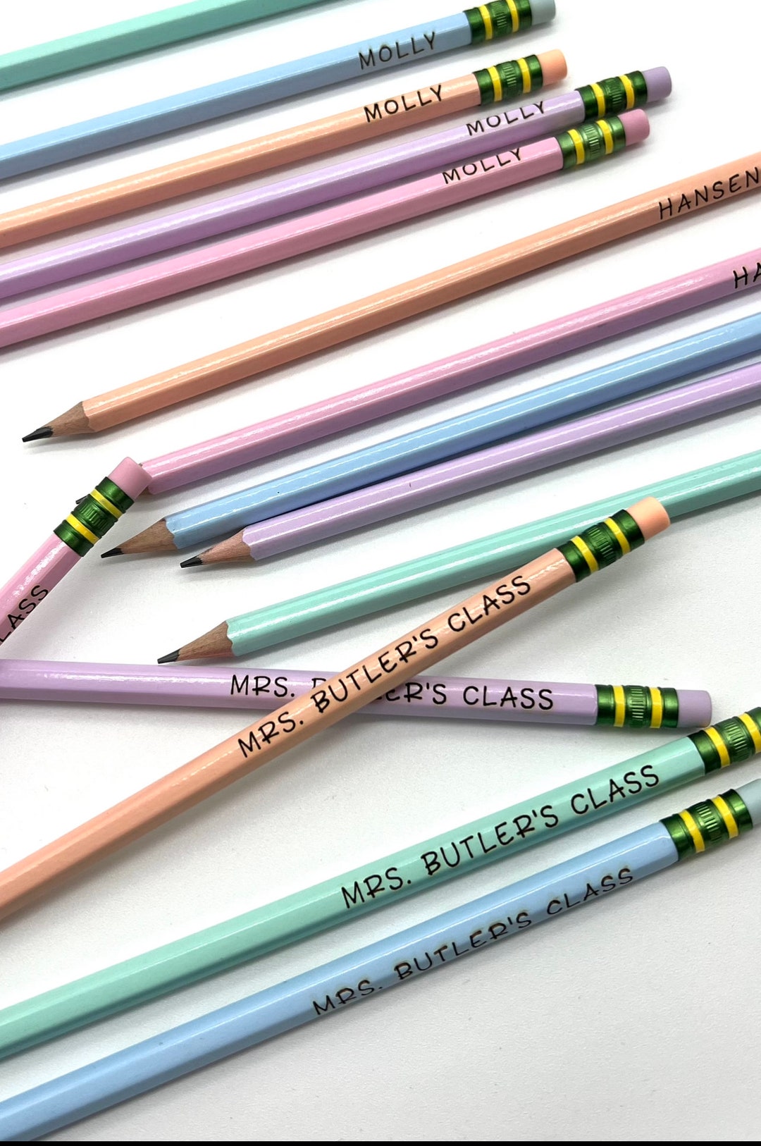 Personalized Pastel Pencils - Set of 5 or 10 - Etsy