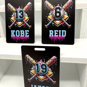 Drip Baseball Bag Tags, Baseball Name Tag, Equipment Bag Tag, Team ...