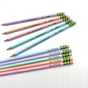 Personalized Pastel Pencils - Set of 5 or 10 - Etsy
