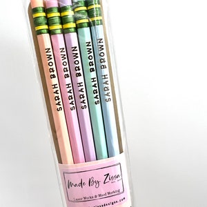 Personalized Pastel Pencils - Set of 5 or 10 - Etsy
