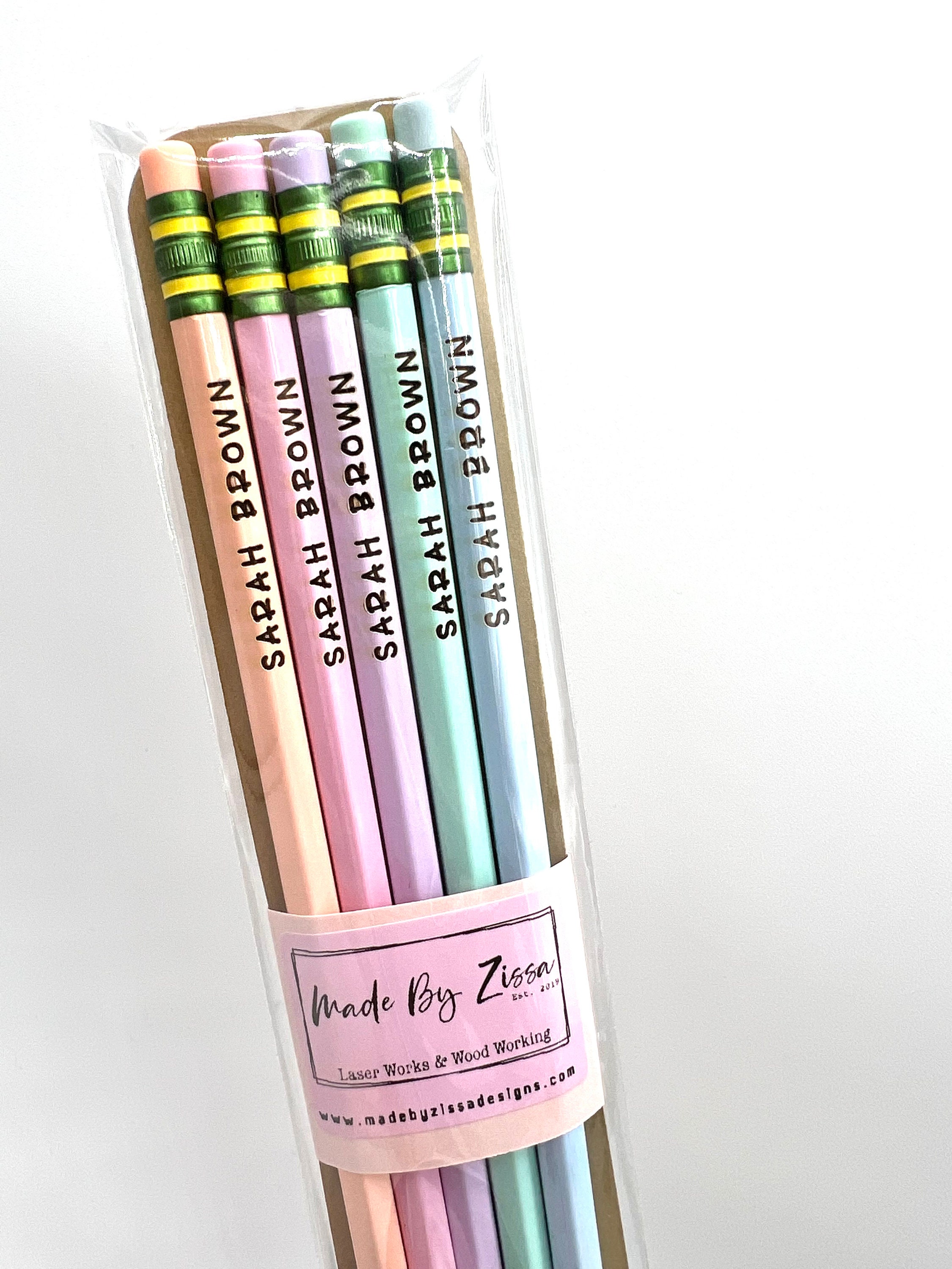 Personalized Pastel Pencils Set of 5 or 10 - Etsy