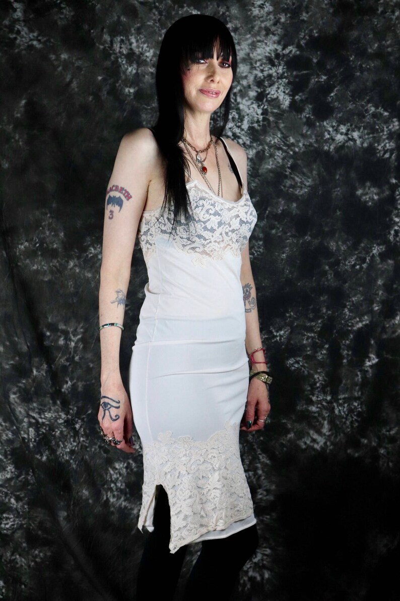 Vintage 1960s White Satin Slip With Lace Top and Bottom Size - Etsy