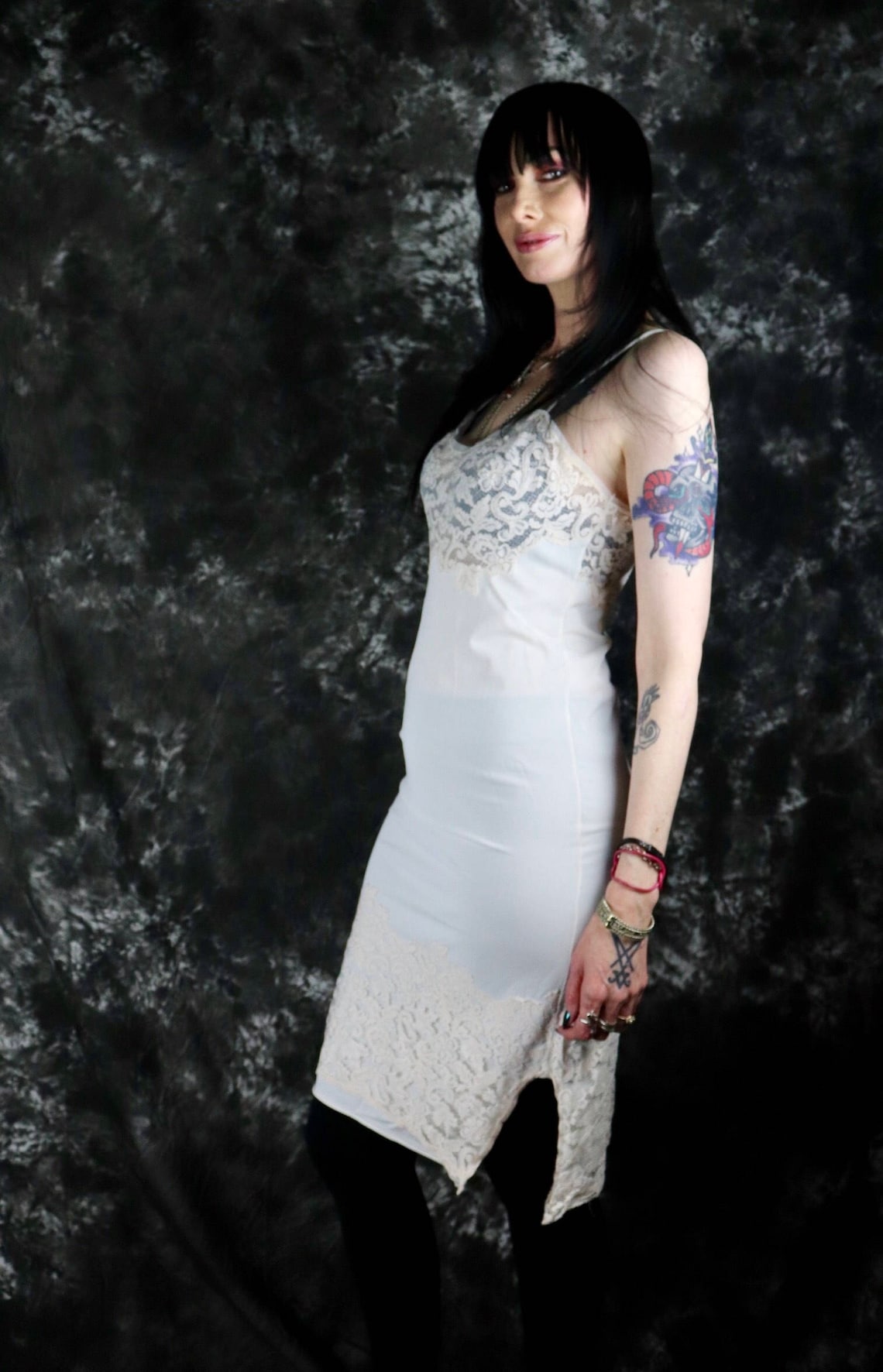 Vintage 1960s White Satin Slip With Lace Top and Bottom Size - Etsy