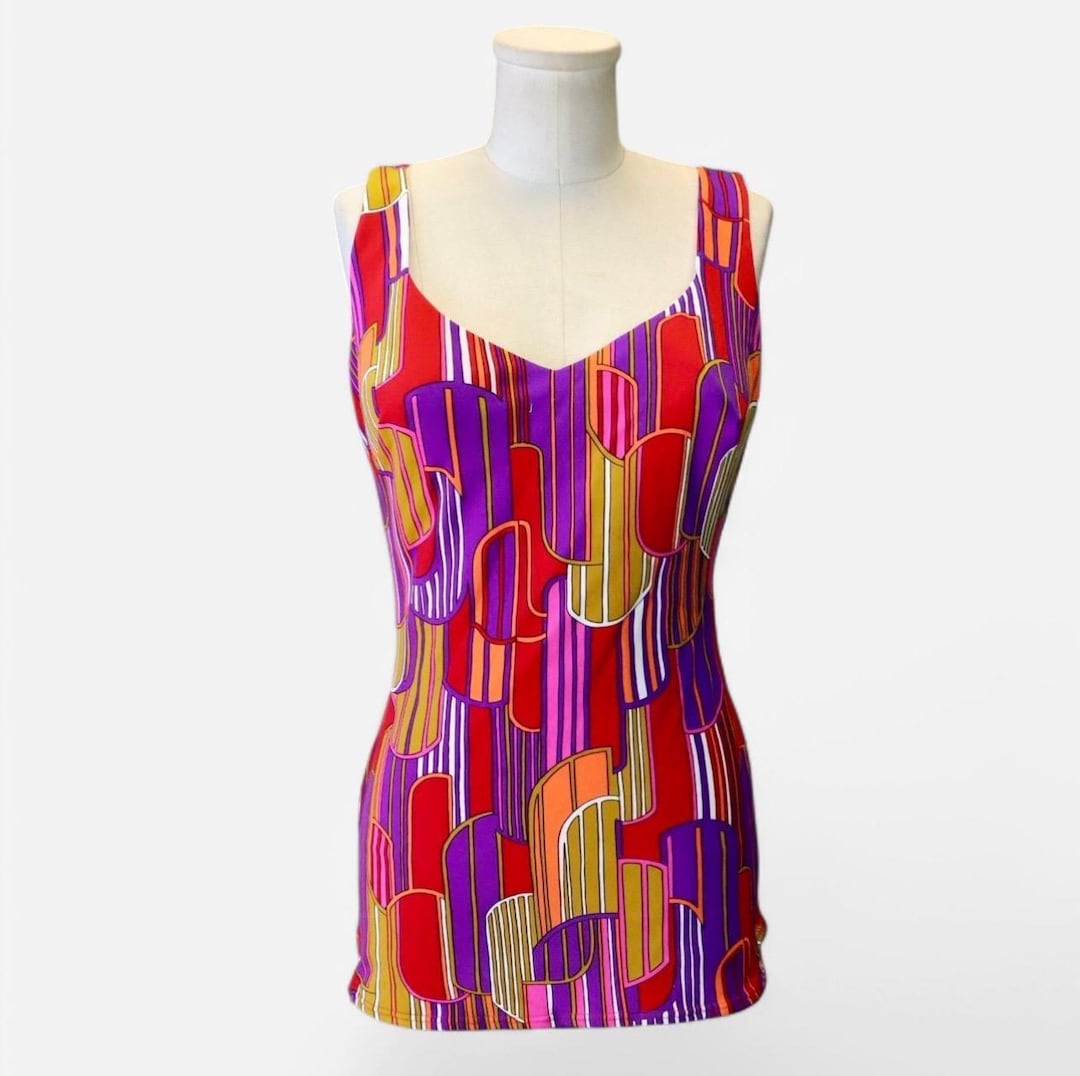 Vintage 1970s Rose Marie Reid Designer Colorful One Piece Bathing Suit ...