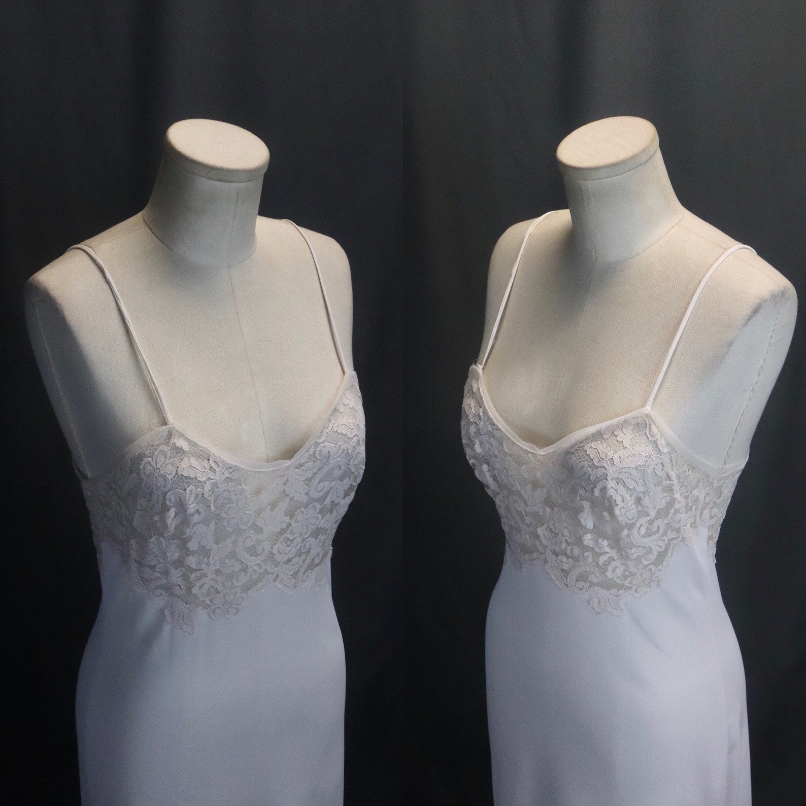 Vintage 1960s White Satin Slip With Lace Top and Bottom Size - Etsy
