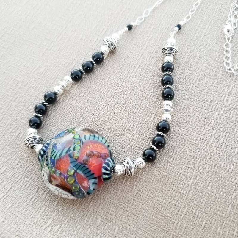 Lampwork Bead Necklace - Etsy