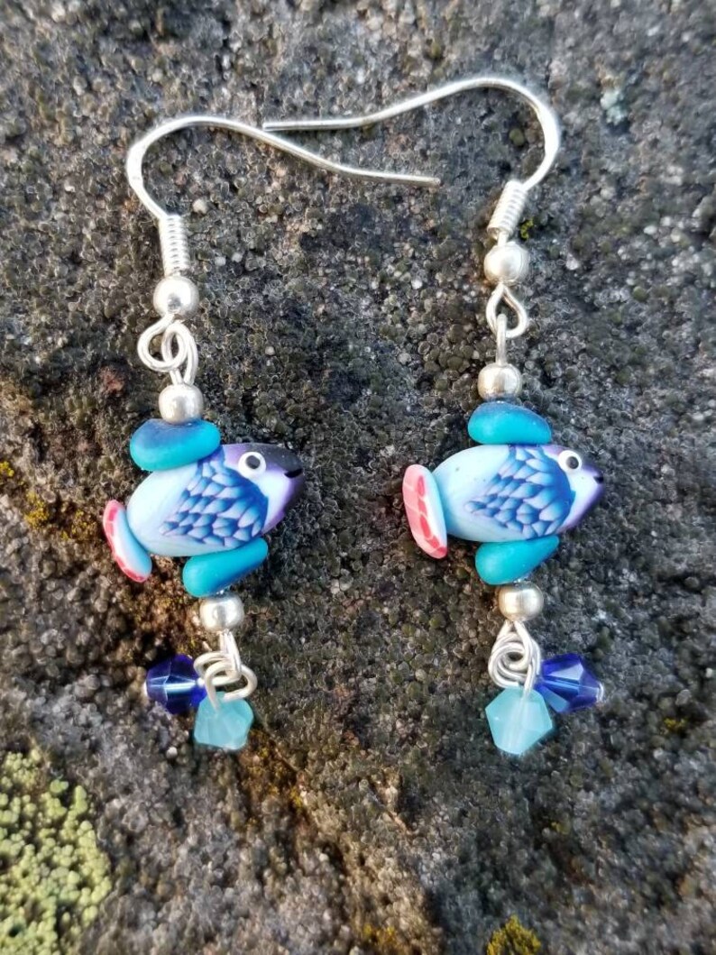 Cute Fimo Clay Fish Earrings - Etsy