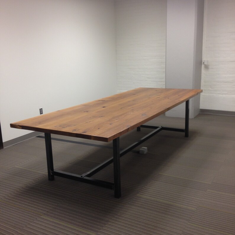 Industrial Cedar & Steel Conference Table Steel Legs Metal | Etsy