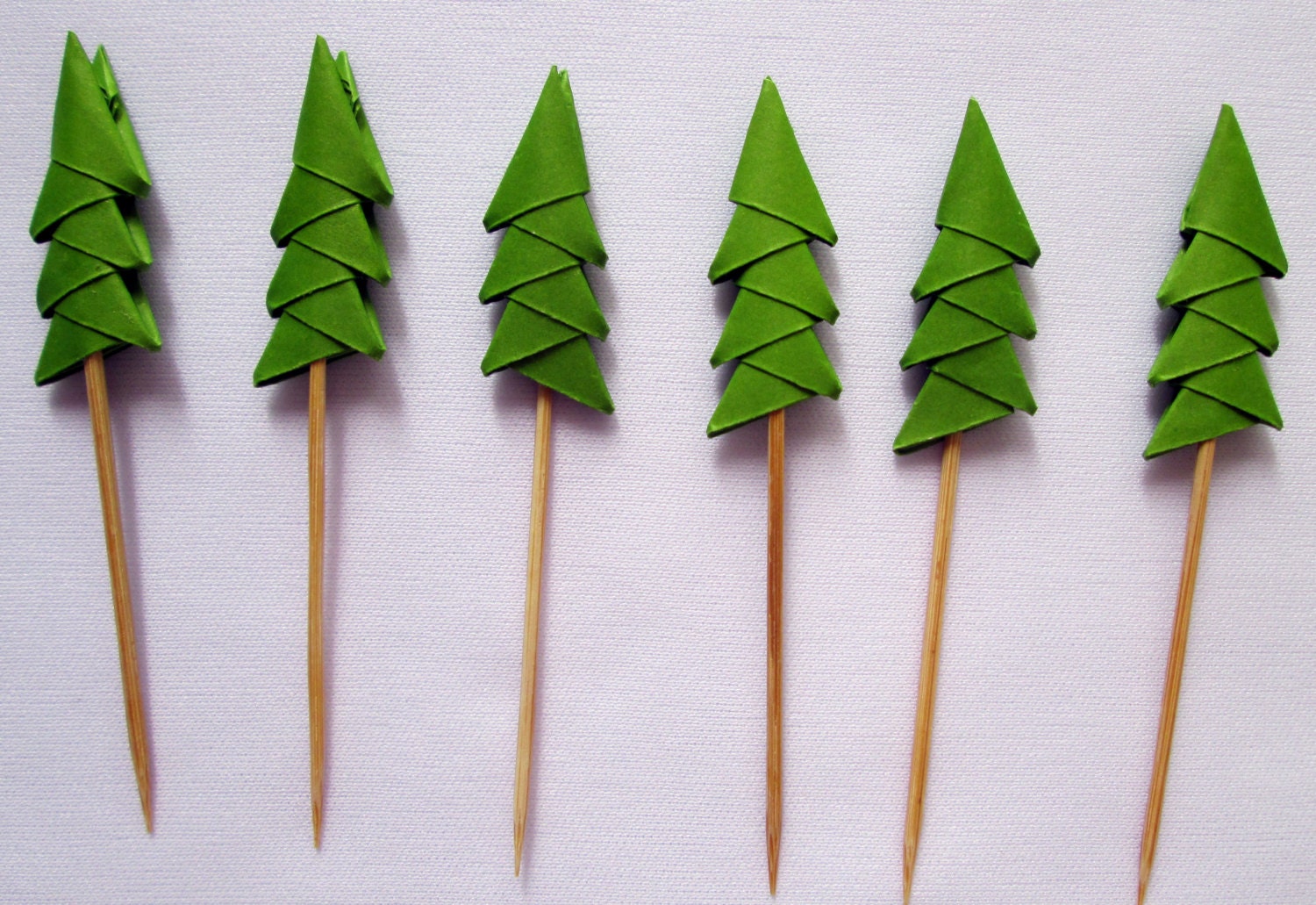 100 Origami Pine Tree Shade Cupcake Toppers Only for USD 89.00 ...