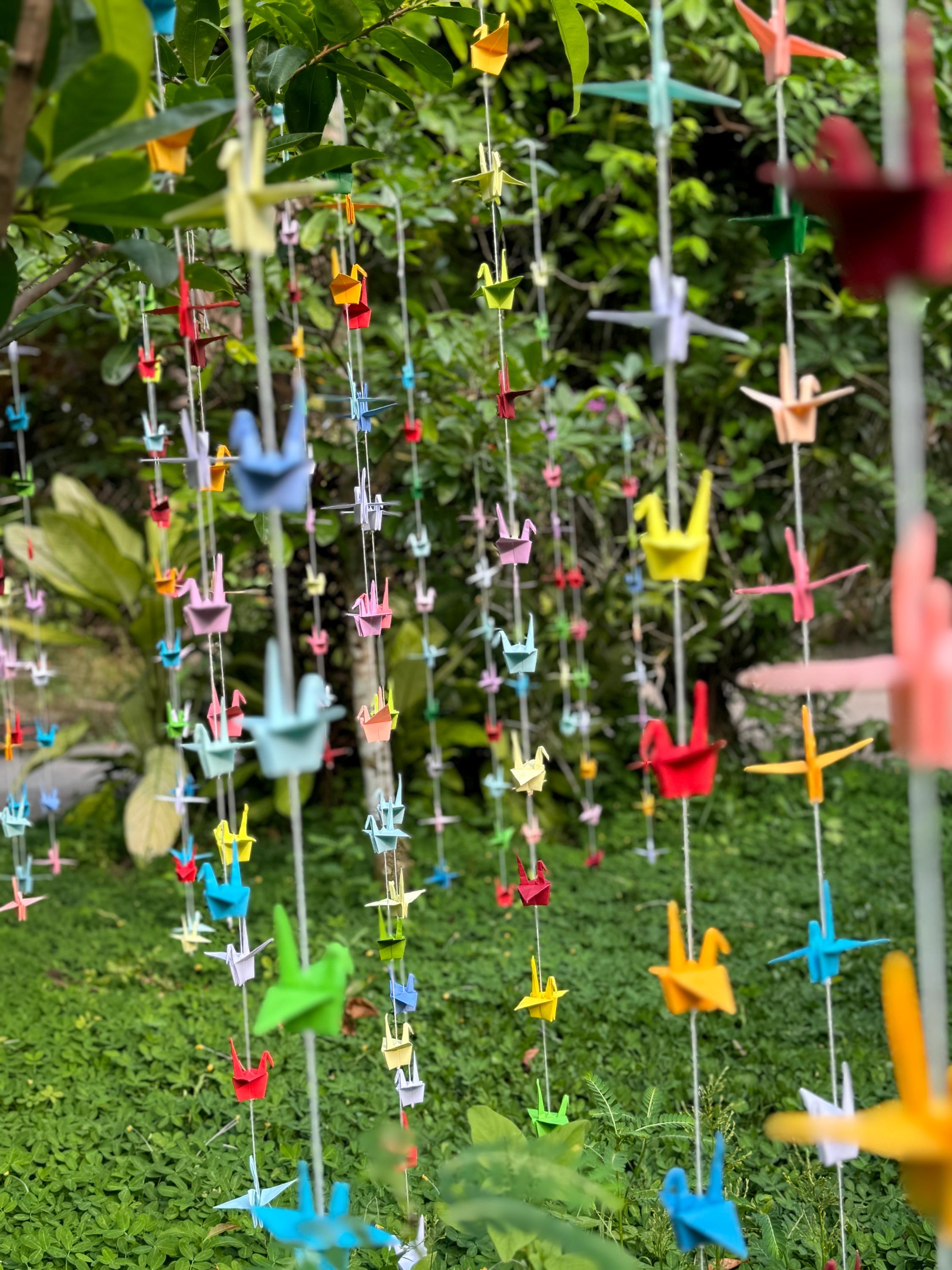 1,000+ Paper Cranes Garland, Strand of 20 Pcs, Multicolors, Printing ...