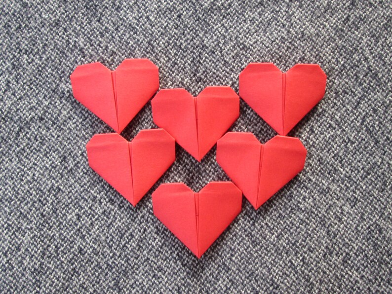 1,000 Red Paper Hearts (3 X 3" to 6 X 6" Paper Sheet), Wedding and ...