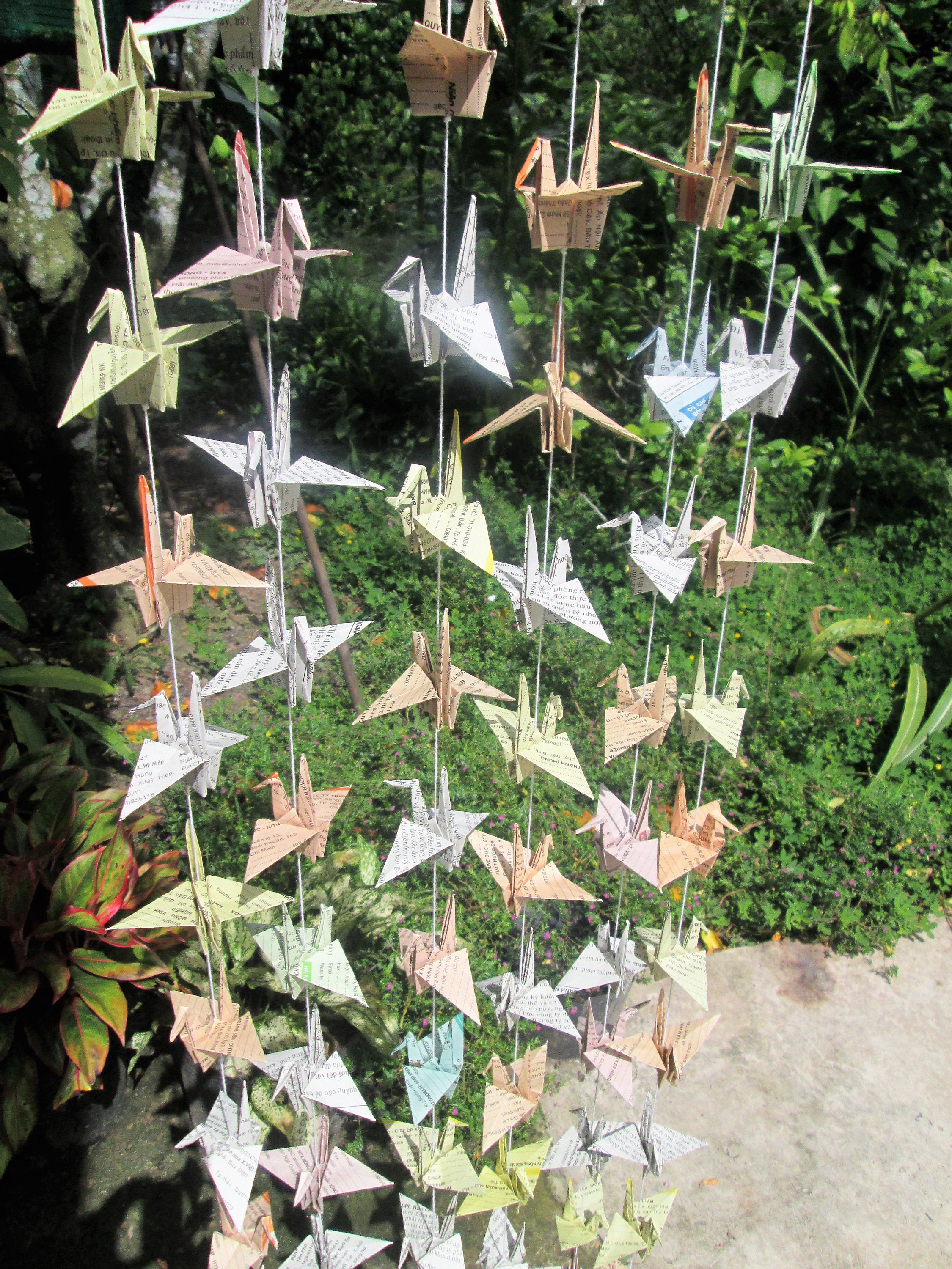 1,000 Paper Cranes Garland, 50 Strands of 20, Recycled Paper, Hanging ...