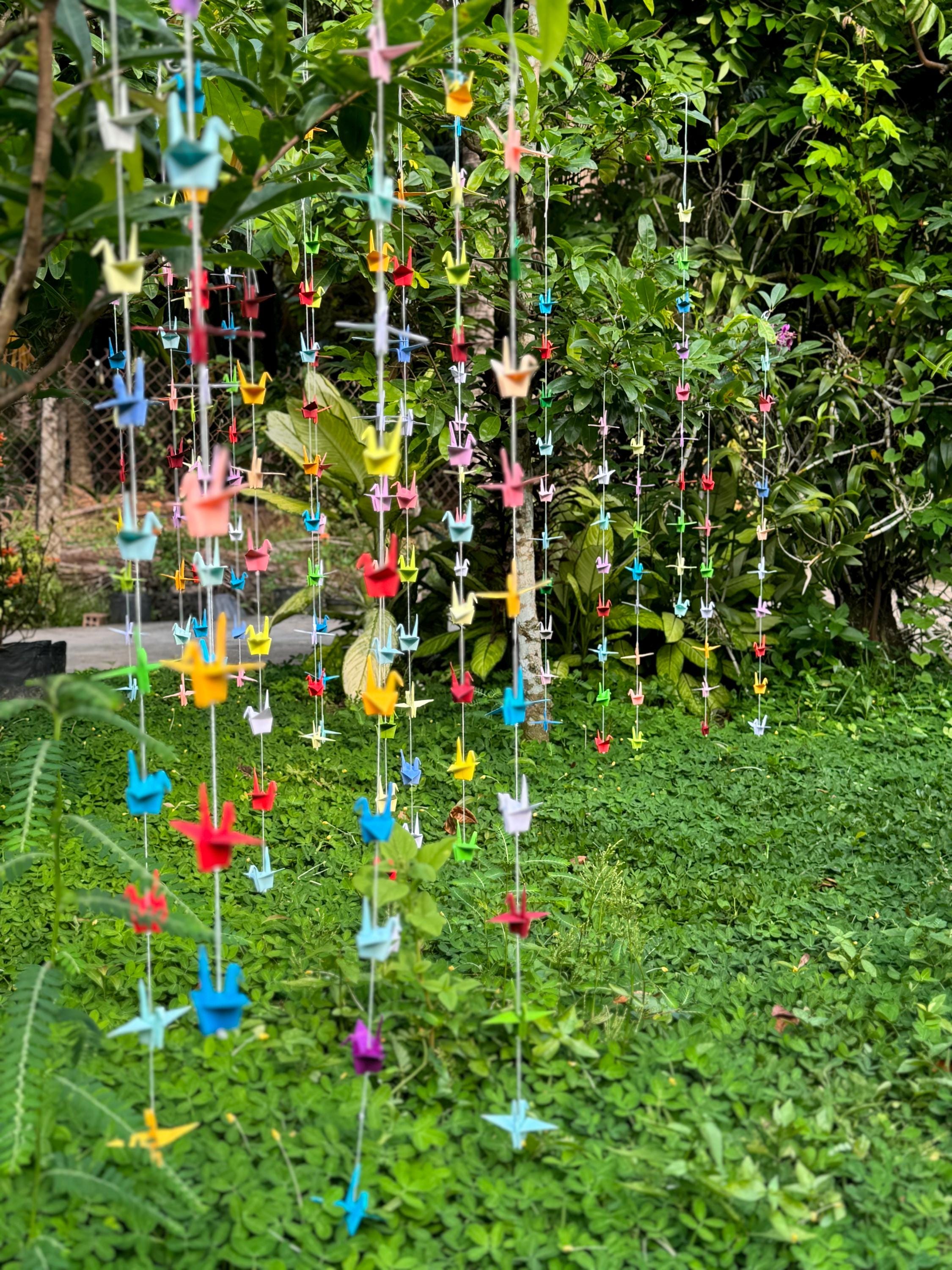 1,000+ Paper Cranes Garland, Strand of 20 Pcs, Multicolors, Printing ...