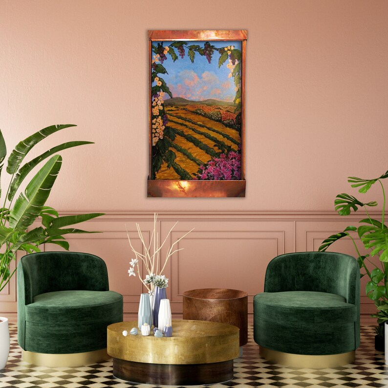 Vineyard in June Wall Fountain - Etsy