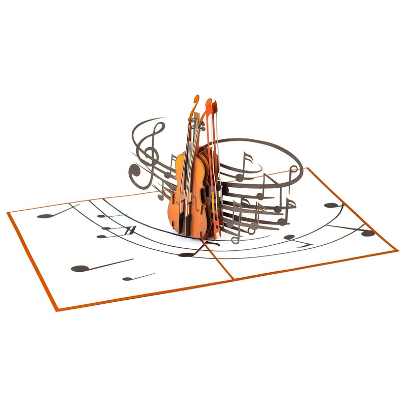 Violin Musical Instrument Pop up Card - Etsy