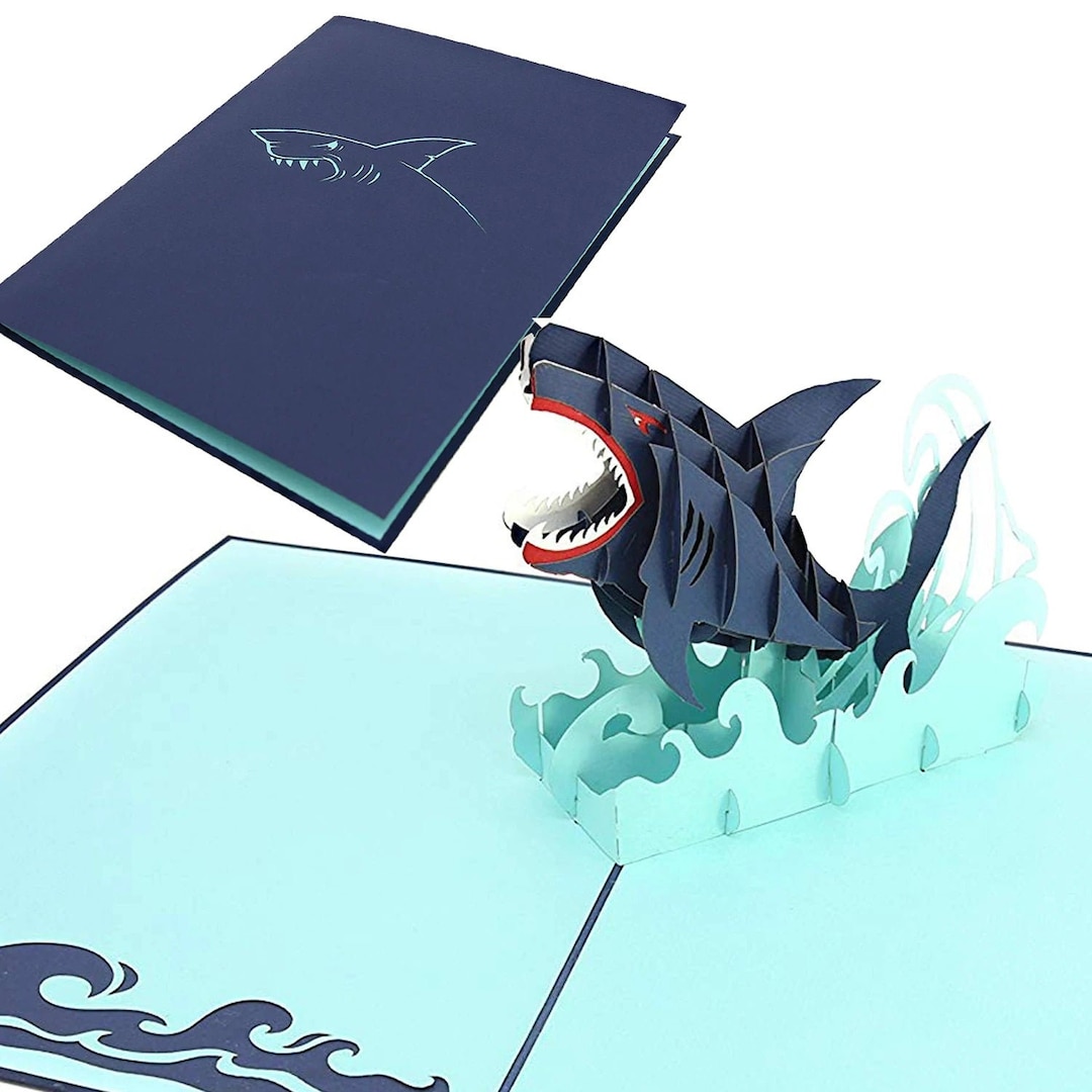 Great White Shark Pop up Card - Etsy