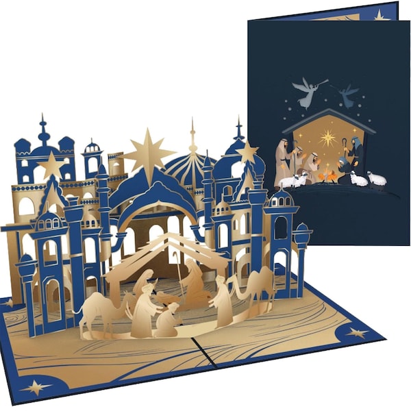 Pop up Christmas Cards Nativity - Etsy