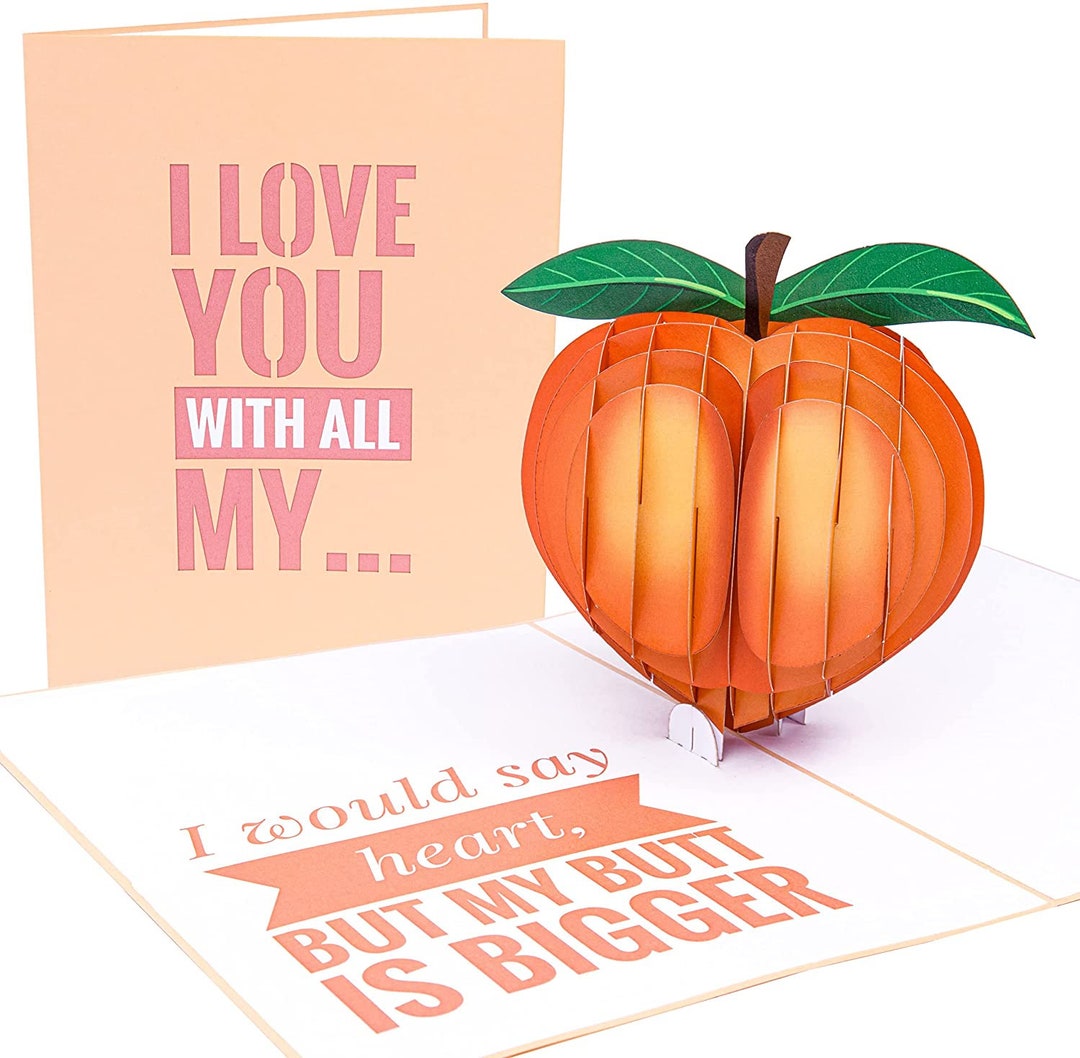 Cheeky Peach Pop up Card - Etsy