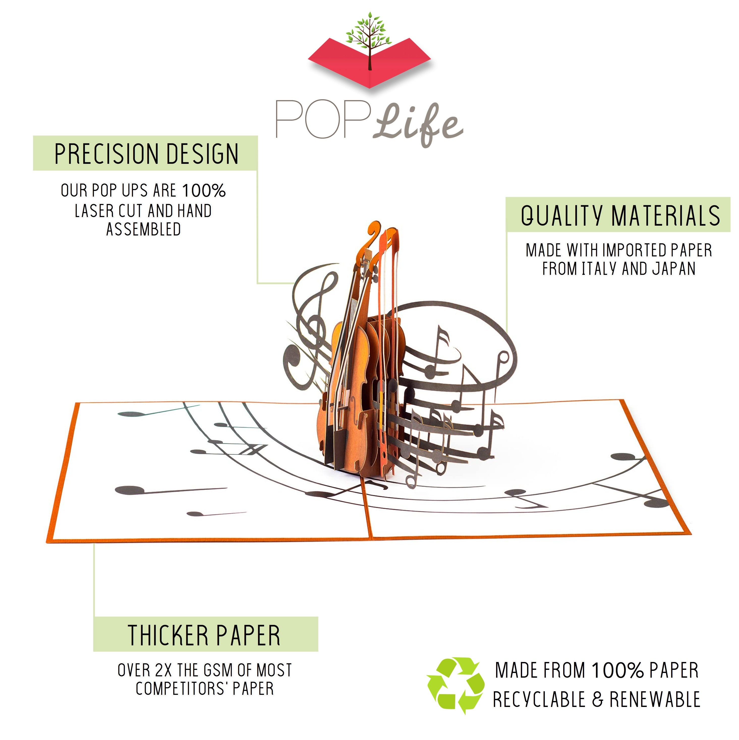 Violin Musical Instrument Pop up Card - Etsy