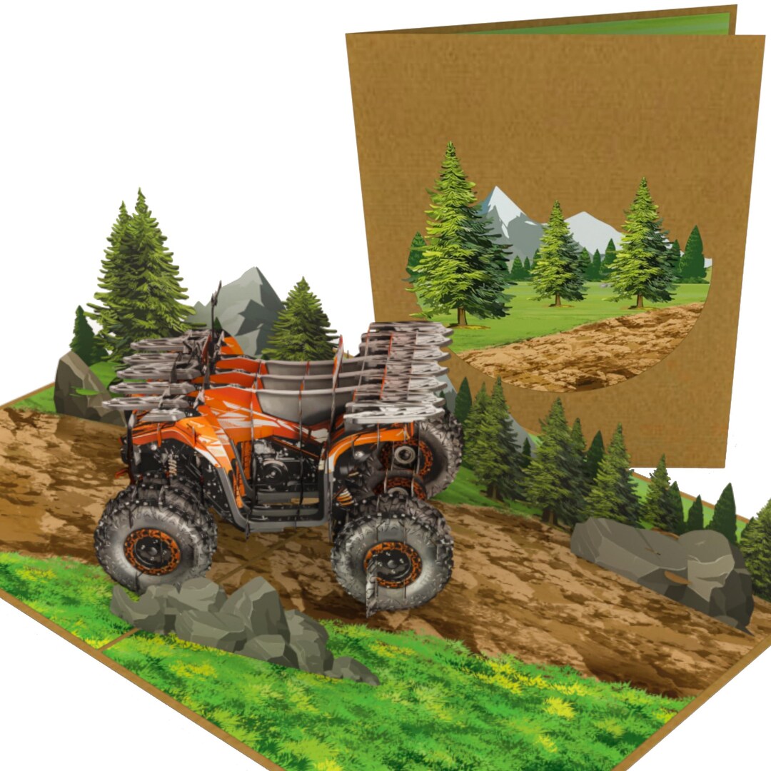 ATV Quad Bike Pop up Card - Etsy