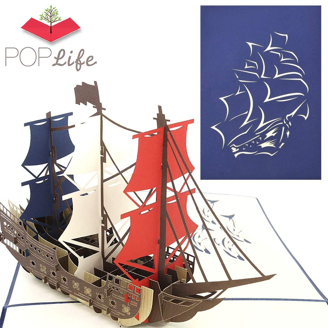 Man O' War Ship Pop up Card - Etsy