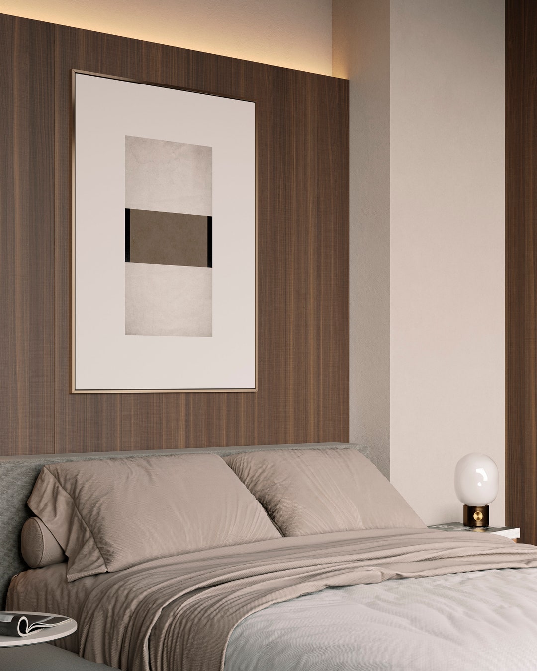 Neutral Japandi Geometric Art Print: Beige Brown Scandinavian Decor ...