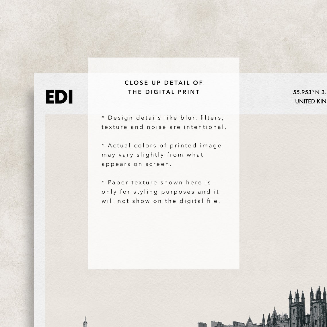 EDINBURGH Printable Poster Minimalist Travel Poster Modern | Etsy